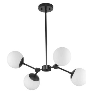 Haas 4 Light Chandelier, Matte Black - Midcentury - Chandeliers - by ...