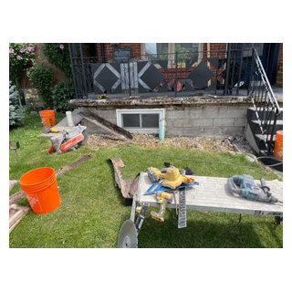 Porch repair with new stone veneer - Porch - Toronto - by York Masonry ...