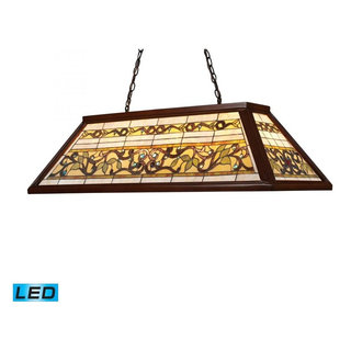 Four Light Dark Mahogany Wood Pool Table Light - Craftsman - Pool Table ...