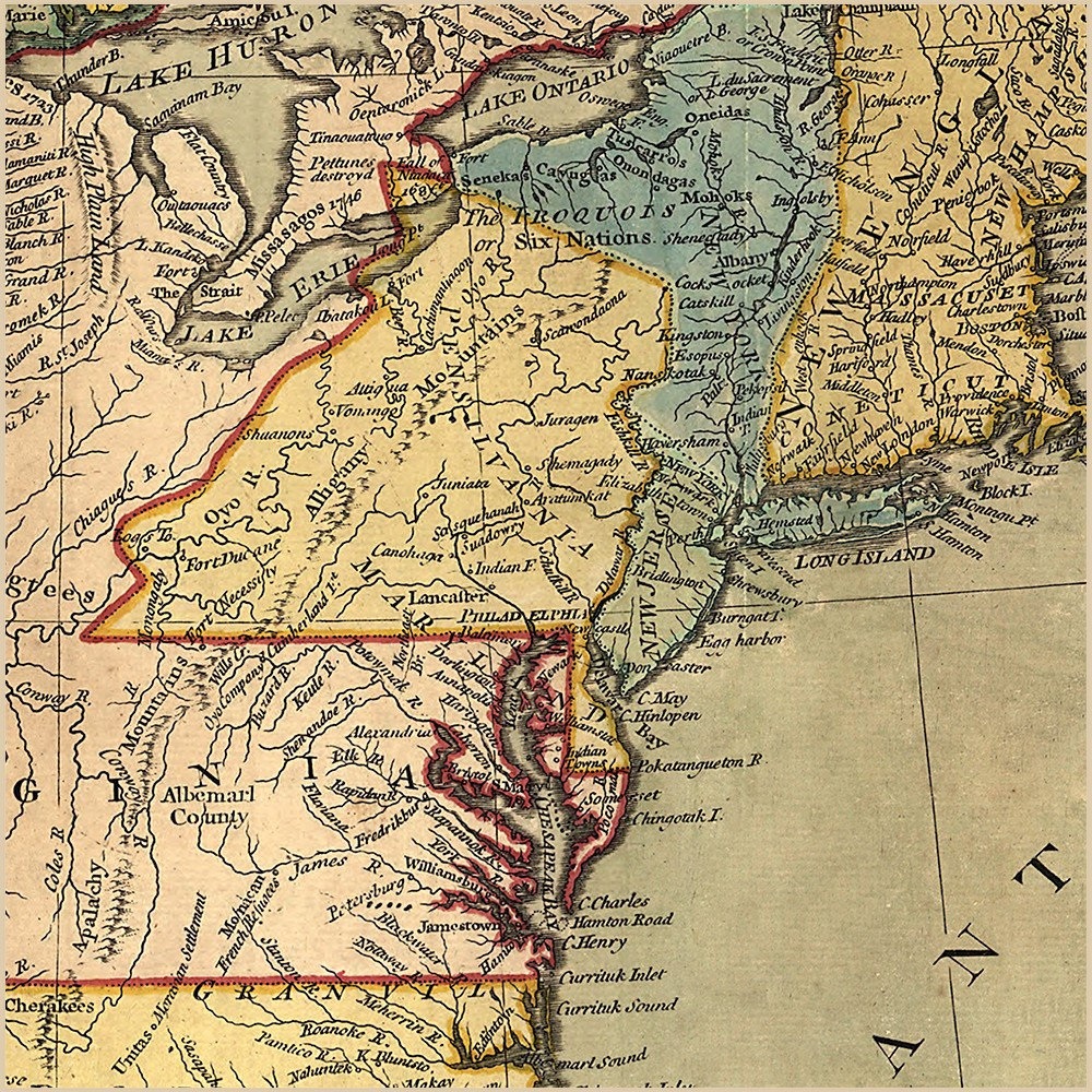 Vintage 1771 Map Of North America Unframed Print Wall Art ...