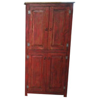 Red Wash Rustic Reclaimed Wood Bathroom Vanity With Storage Cabinet ...