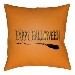 Boo by Surya Happy Halloween Poly Fill Pillow, Orange, 20' x 20 ...