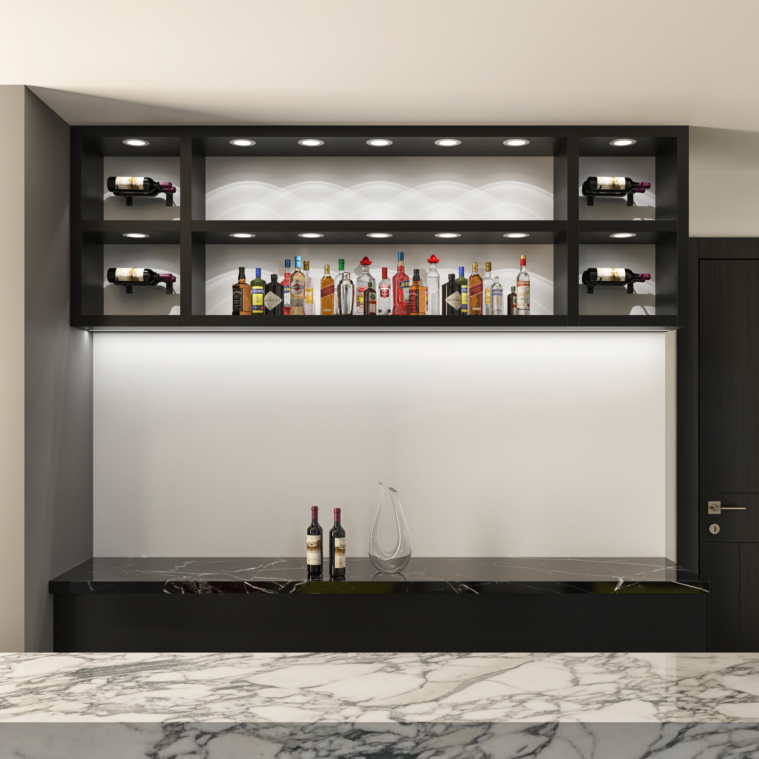 W Series Bottle Height Wine Rack Wall Mounted Storage, 3 Bottles ...