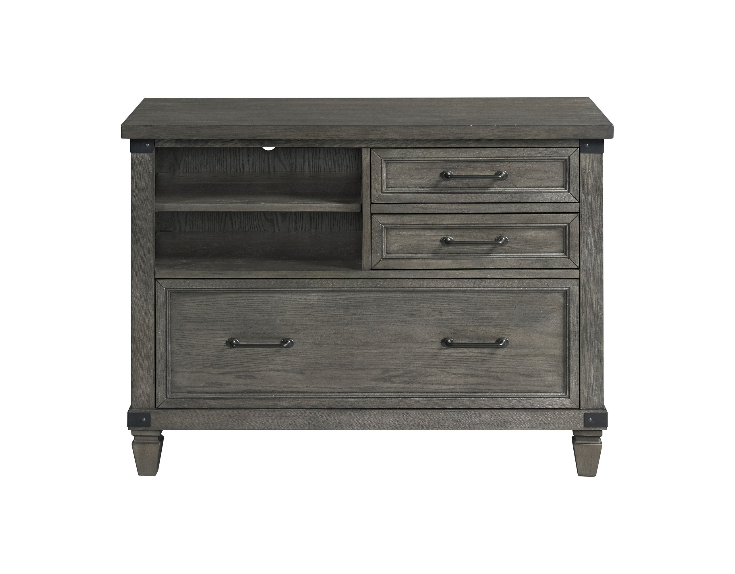 Foundry 42" Wide Lateral File Cabinet, Brushed Pewter - Traditional ...