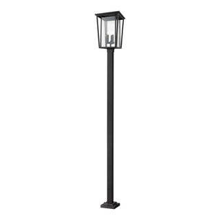 Seoul 3-Light Outdoor Post Mounted Fixture Light In Black, 14.000 ...