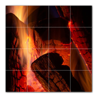 Fire Ceramic Tile Wall Mural HZ500600, 48" Wide x 48" High ...