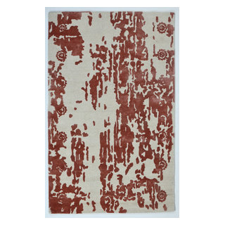 RugSmith Terracotta Totem Contemporary Modern Area Rug, 5' x 8 ...
