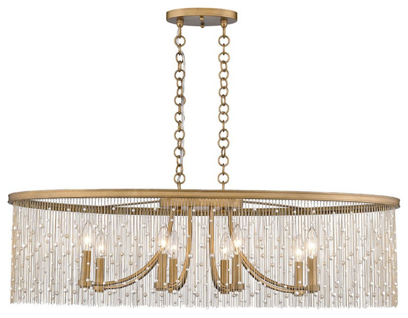 Golden Lighting Marilyn Linear Pendant, Peruvian Gold/Pearl, 1771-LPPG ...