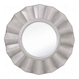Silver Glass Round Ruffle Mirror - Contemporary - Wall Mirrors - by ...