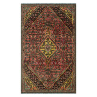 Fine Vintage Distressed Bayan Rust Rug, 5'5 x 9'1 - Mediterranean ...