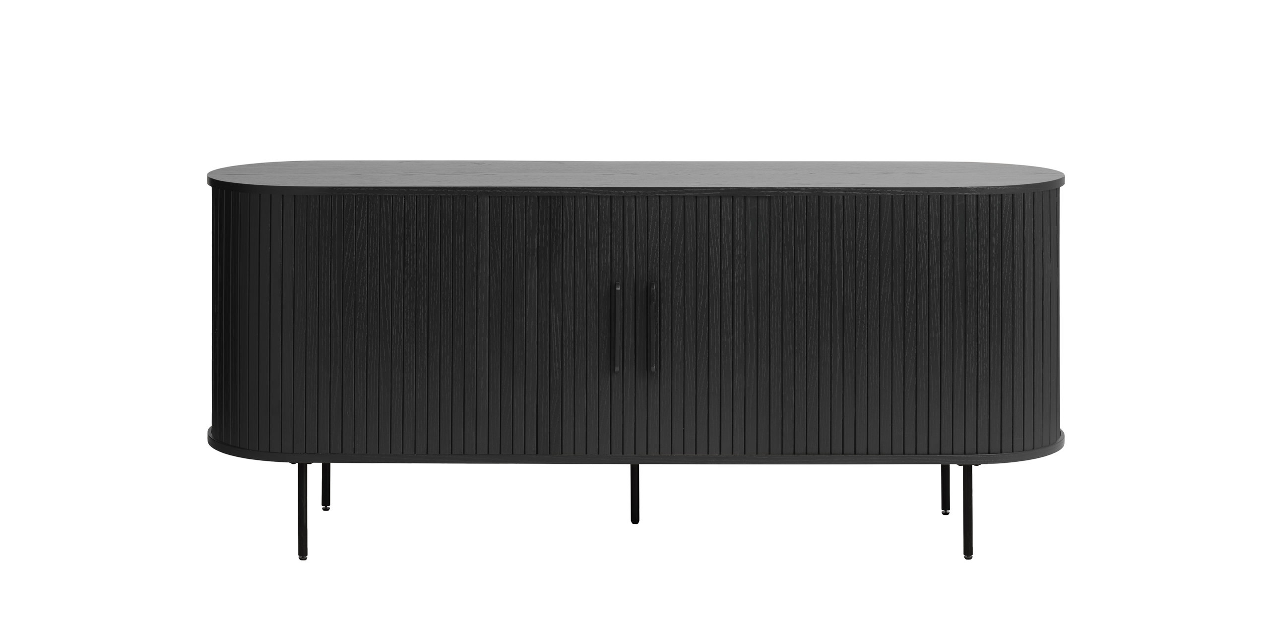 Mid-Century Modern Rounded Sliding Door Sideboard, 71" - Midcentury ...