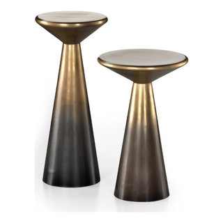 Cameron Ombre Antique Brass Accent Tables, Set of 2 - Contemporary ...