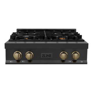 ZLINE 30" Rangetop, Black Stainless Steel With Champagne Bronze RTBZ-30 ...
