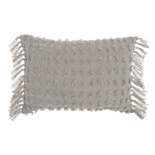 Nourison Home 14"x20" Mina Victory Cut Fray Texture Khaki Throw Pillows ...