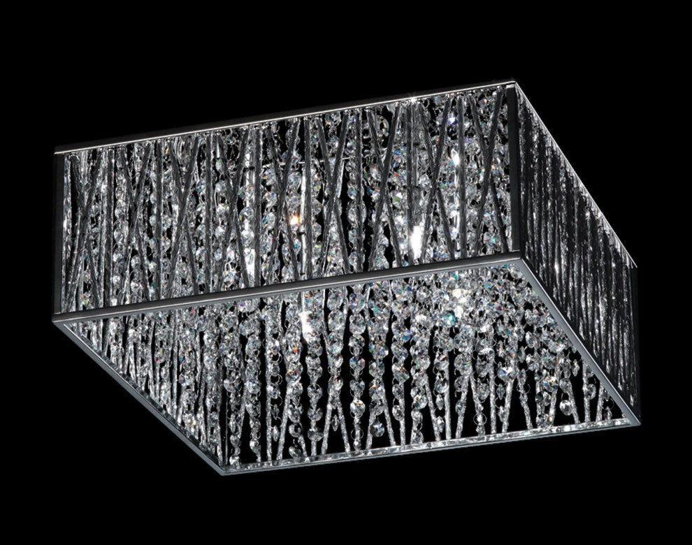 Terra 4-Light Flush Mount Ceiling Light In Chrome, 16.250 ...