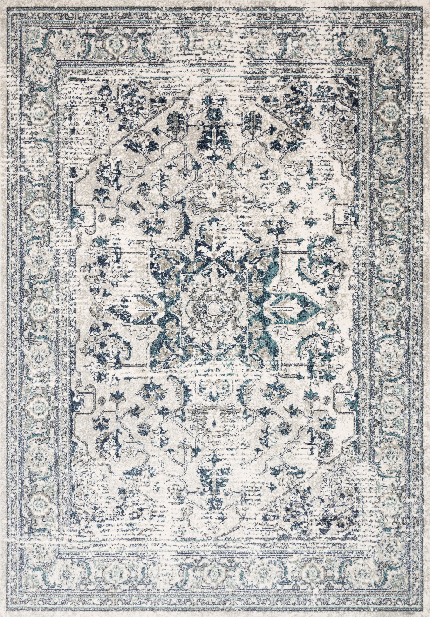 Loloi Joaquin Joa-01 Vintage and Distressed Rug, Lt. Green and Blue, 9 ...