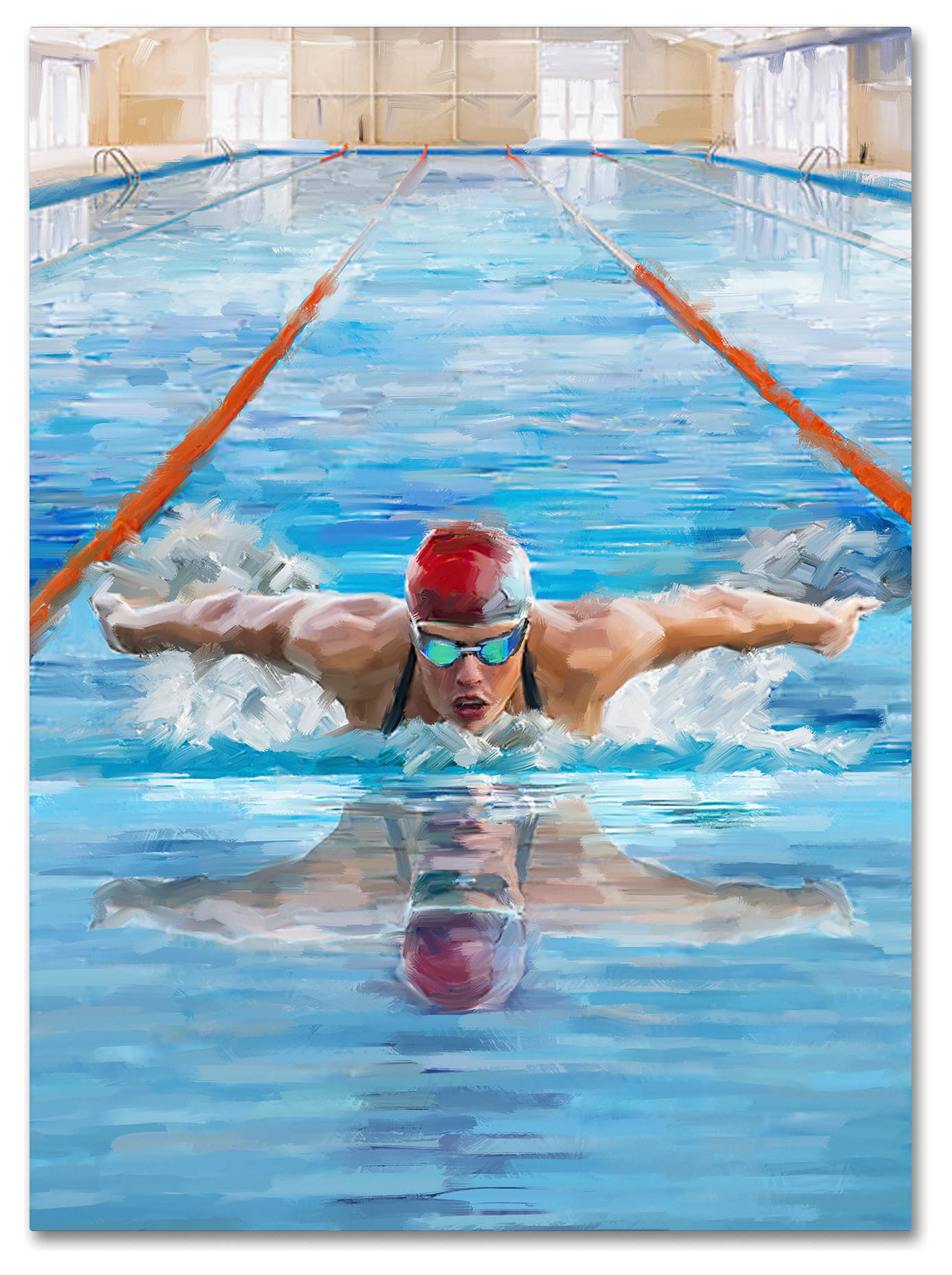 The Macneil Studio 'Swimming' Canvas Art, 19"x14" - Contemporary ...