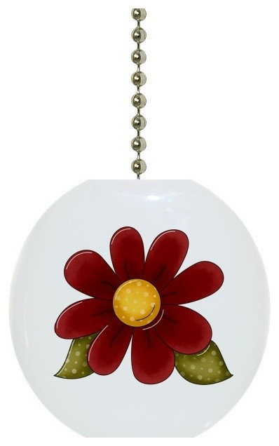 Red Flower Ceiling Fan Pull - Contemporary - Ceiling Fan Accessories ...
