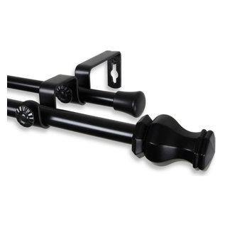 Nolan 5/8" Double Curtain Rod, 84-120" - Traditional - Curtain Rods ...