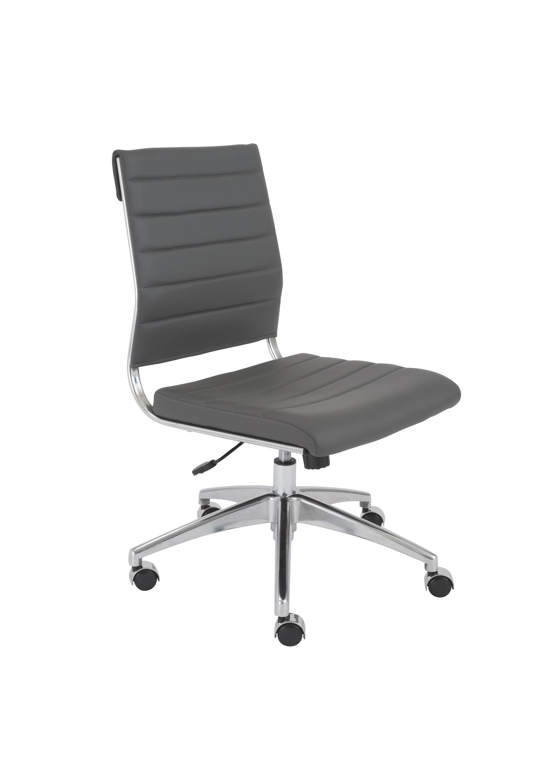 Axel Low Back Office Chair Witho Armrests, Gray With Aluminum Base ...