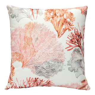 Tiger Beach Pink Coral Throw Pillow 21x21, with Polyfill Insert, 21"x21 ...