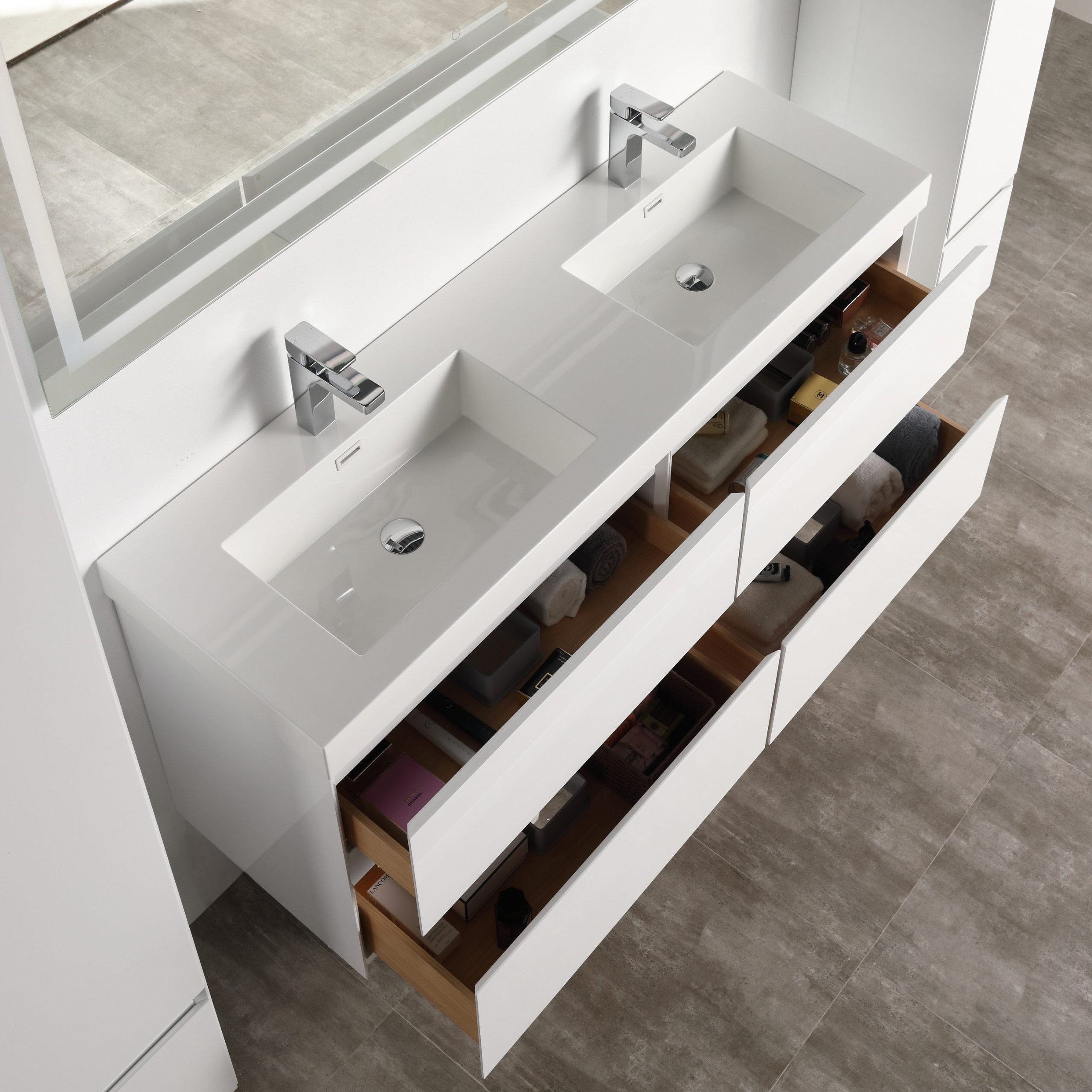 Wall Mounted Bathroom Vanity and Sink, Floating Bath Vanity with Sink ...