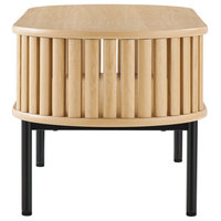 Tulum Wood Coffee Table, Oval Wooden Cocktail Table 44" - Industrial ...