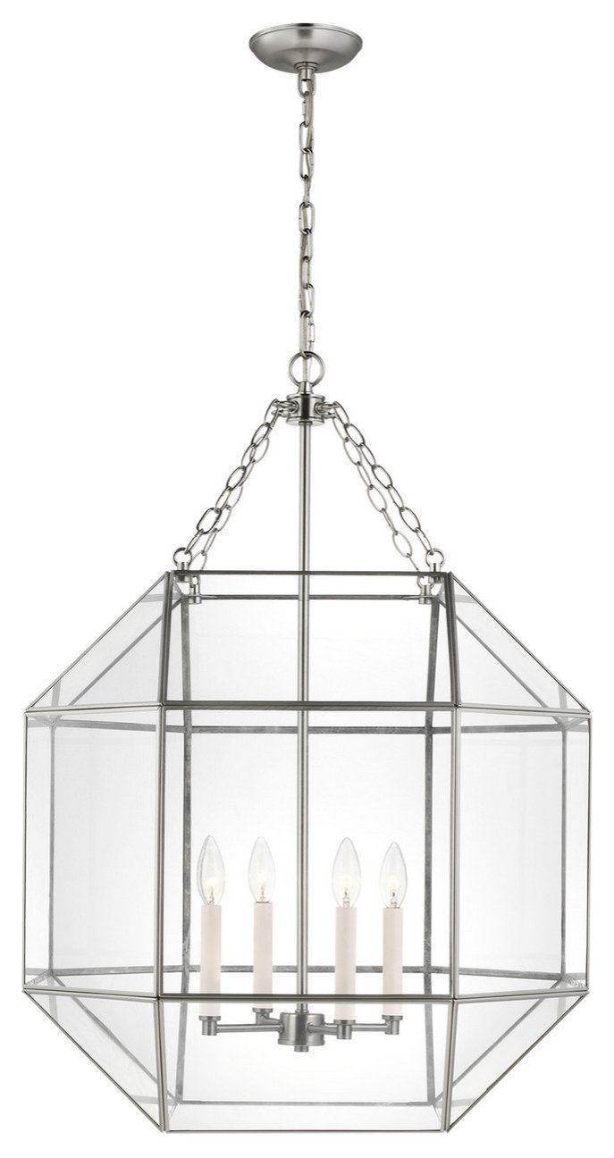 Morrison Four Light Lantern in Brushed Nickel - Transitional - Pendant ...