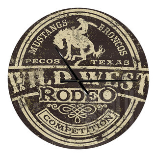 Wild West Rodeo Oversized Farmhouse Metal Clock, 23x23 - Southwestern ...