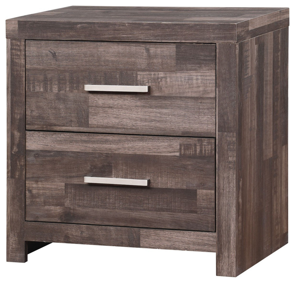 Benzara BM251267 Nightstand, Rough Hewn Saw Texture and Panel Base ...