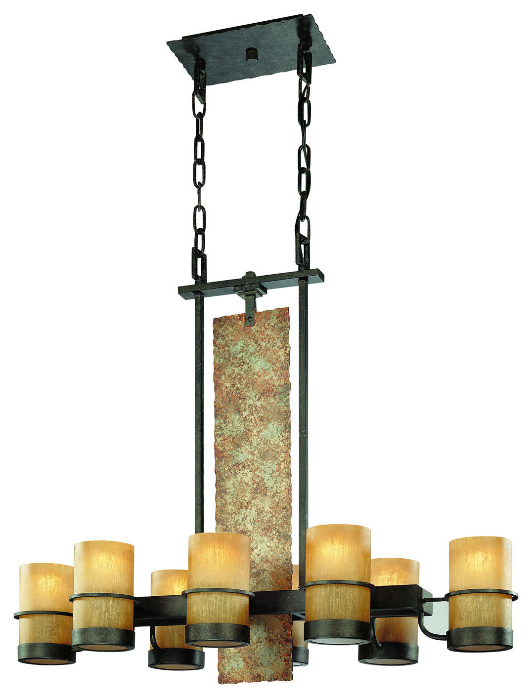 Troy F1848Bb, Bamboo 8 Light Island - Transitional - Kitchen Island ...