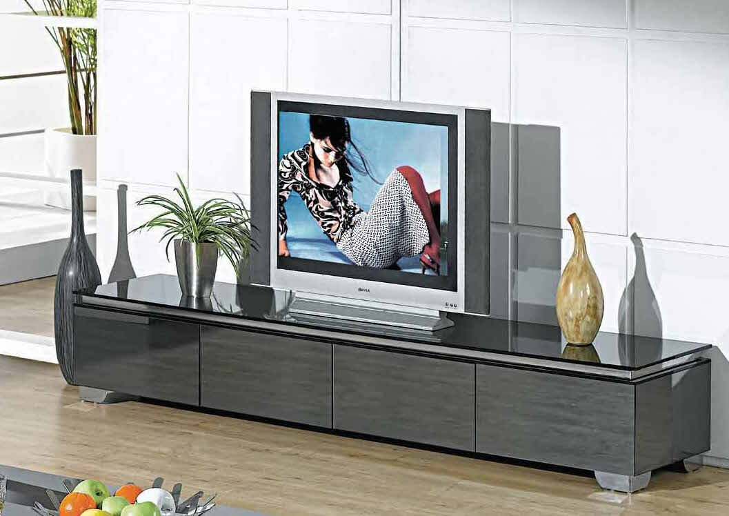 Contemporary Mirrored Glass TV Console - Transitional - Entertainment ...