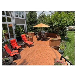 Azek Cypress Deck, Mahogany Fascia, Riser Lights, Custom Grill, Bench ...