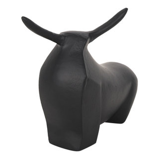 Radu Small Matte Black Metal Bull Decorative Object - Decorative ...
