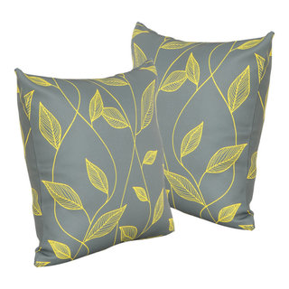 GDF Studio Georgia Outdoor Cute Leaves 17.75" Square Cushion, Set of 2 ...