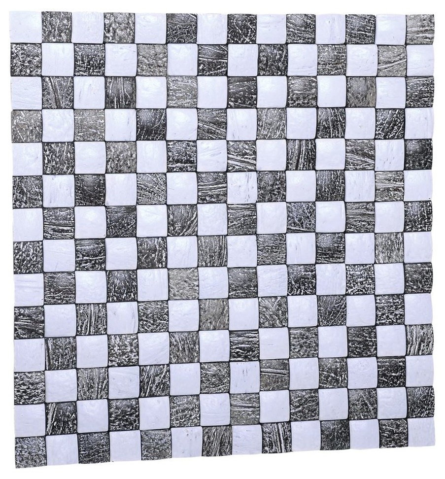 East at Main Tumbled Patchwork Coconut Shell Wall Tile - Tropical ...