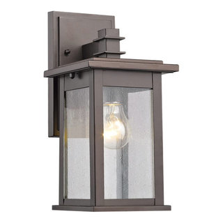 TRISTAN Transitional 1 Light Rubbed Bronze Outdoor Wall Sconce 12 ...
