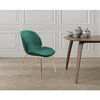 Green Velvet Shell Dining Chairs With Gold Legs, Set of 4 - Midcentury ...