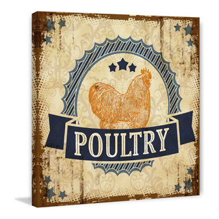 "Poultry 2" Painting Print on Canvas, 48"x48" - Farmhouse - Prints And ...
