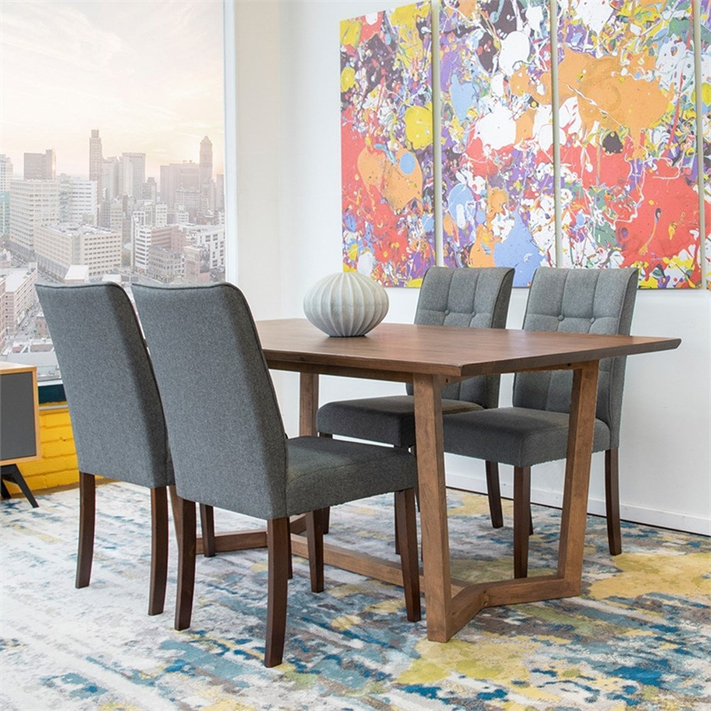 Pemberly Row Mid-Century Modern Luxley Walnut Dining Table ...