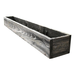 Set of 2 34" Rustic Planters Box, Short Version, 5" - Rustic - Outdoor ...