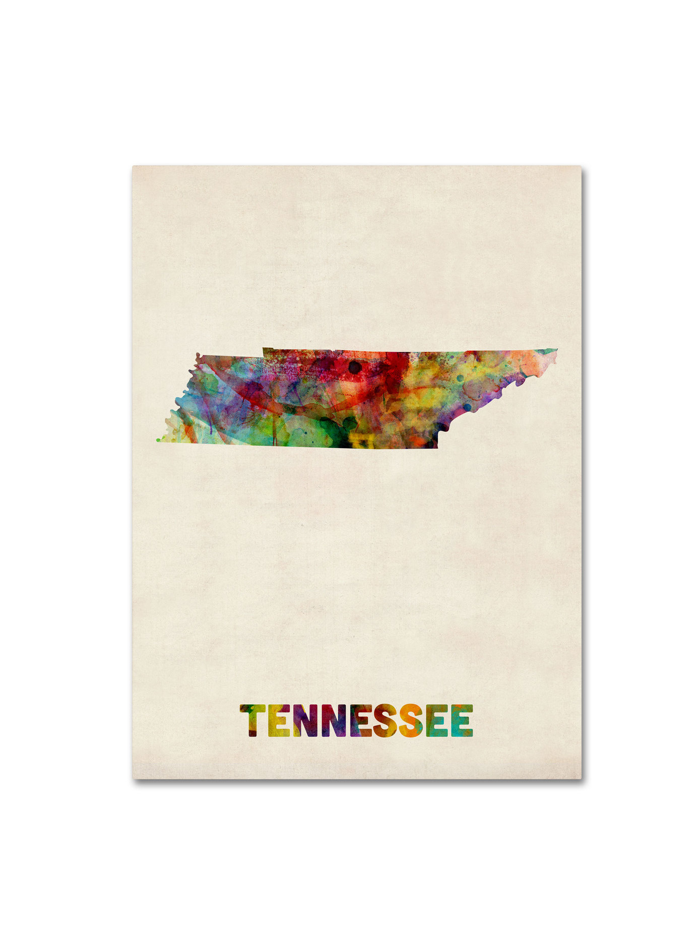 'Tennessee Map' Canvas Art by Michael Tompsett, 35" x 47 ...