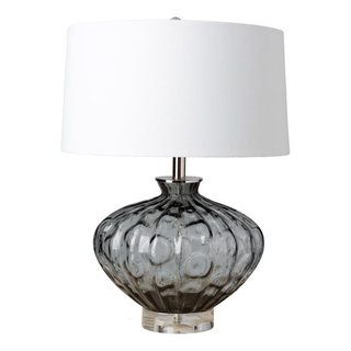 Compton Table Lamp by Surya, Glazed Base/White Shade - Transitional - Table Lamps - by ...