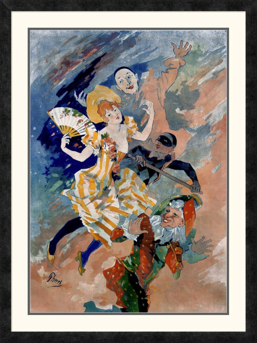 "Les Arts / La Pantomime" Framed Digital Print by Jules Cheret, 18"x22 ...