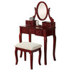Chic Cherry Vanity Table Set, Modern Design, Storage Drawers, Stool ...