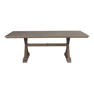 Aruba Aluminum Frame Dining Table in Handpainted Taupe - Transitional ...