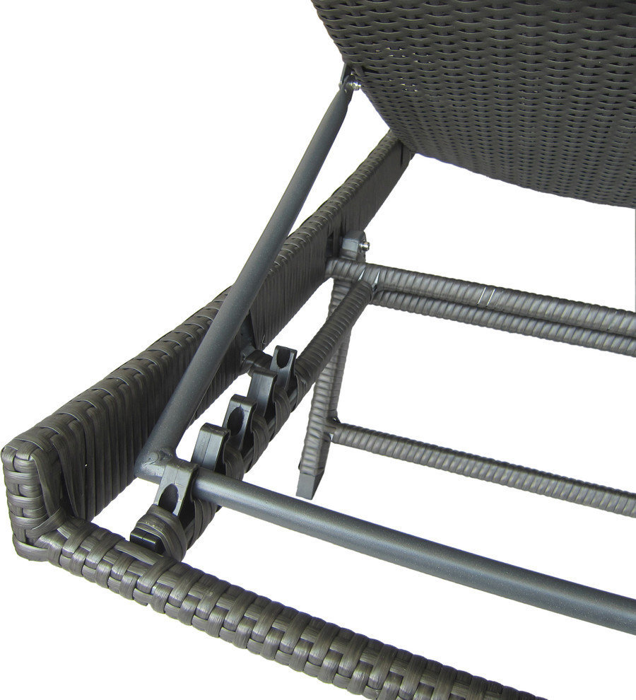 GDF Studio Arthur Outdoor Wicker Chaise Lounge, Gray - Tropical ...