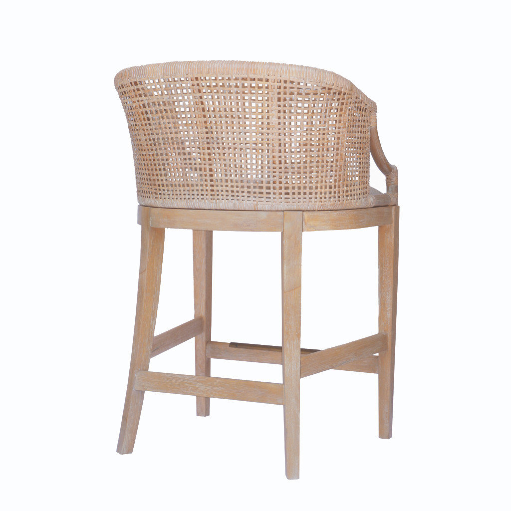 Martha Stewart Playa Handcrafted Rattan Counter Stool 25" H - Tropical ...