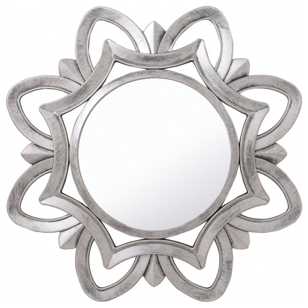 Silver Glass Round Sunburst Mirror - Contemporary - Wall Mirrors - by ...
