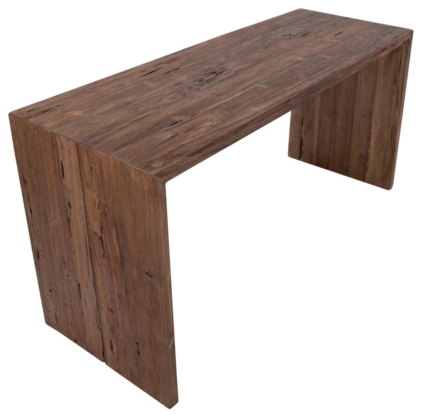 Modern Teak Waterfall Table Desk - Rustic - Desks And Hutches - by ...